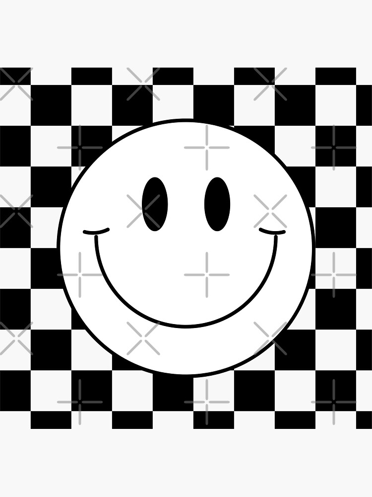"smiley face Checkerboard" Sticker by TheBobox | Redbubble