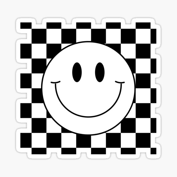 "smiley face Checkerboard" Sticker by TheBobox | Redbubble