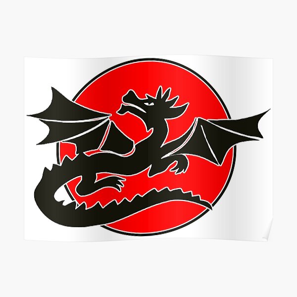 "Black Dragon Red Sun " Poster for Sale by CANJ72 | Redbubble