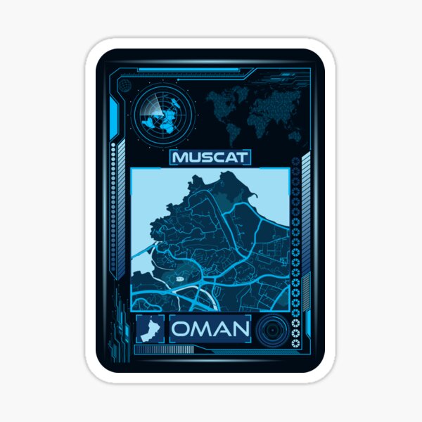 "MUSCAT MAP OMAN" Sticker by hatimelhag | Redbubble