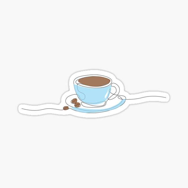 "Coffee line drawing" Sticker by xjessyx | Redbubble