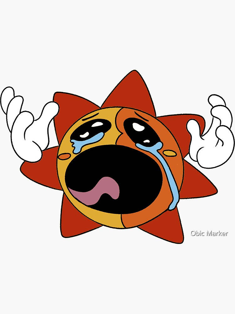 "Dramatic Crying Sun" Sticker for Sale by obicmarker | Redbubble