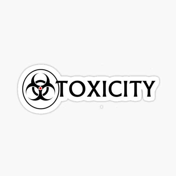 Pegatina «Un logo de toxico con las letras en blanco y negro » de ...