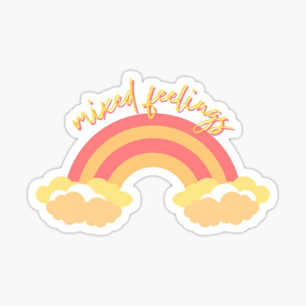 "Mixed feelings pink ranbow" Sticker by michelethesilva | Redbubble