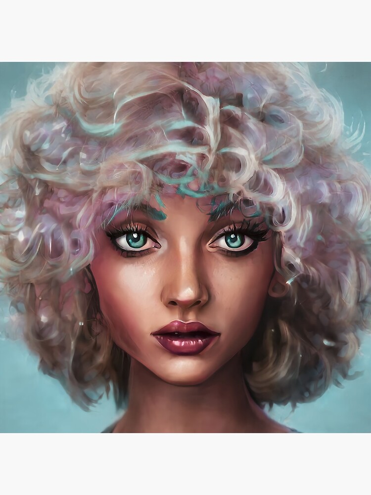 Pastel Rainbow Fairycore Girl Portrait Art Print For Sale By