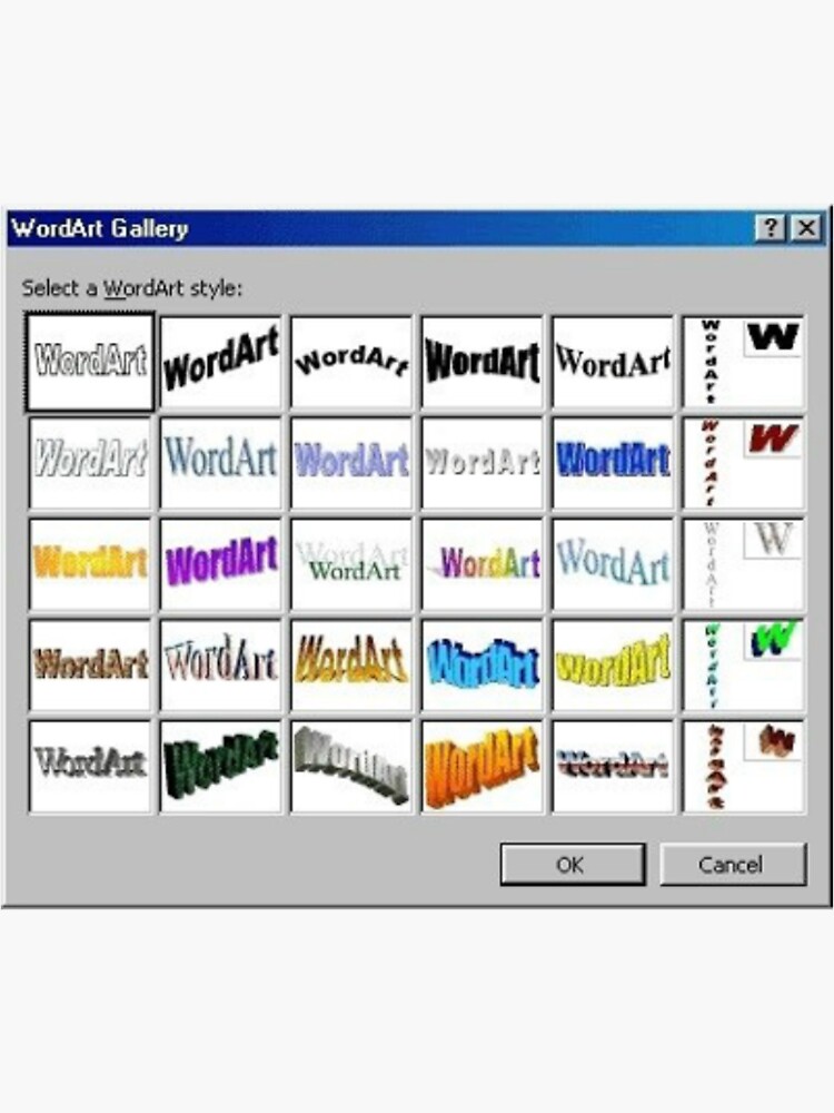 "microsoft word art." Sticker by Nayvealex | Redbubble