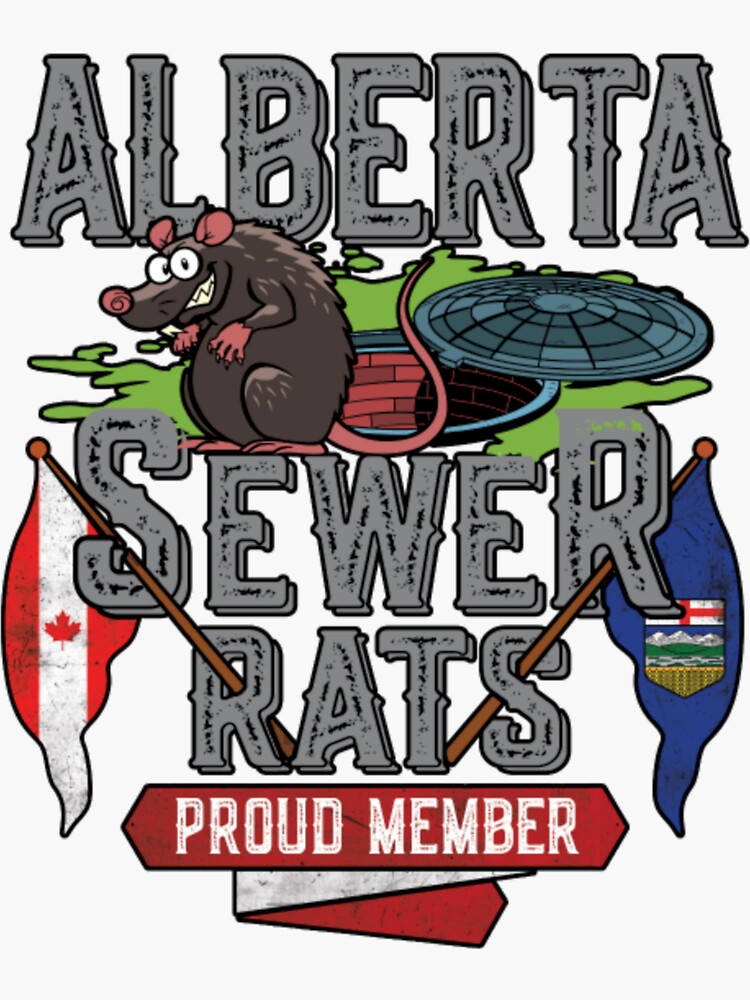 "Alberta Sewer Rats Design" Sticker by FKGraphiks | Redbubble