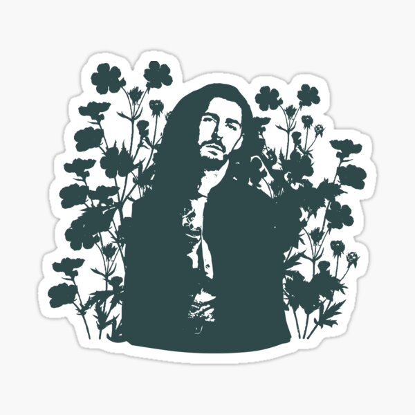 "Hozier Floral Illustration " Sticker by Moondom | Redbubble