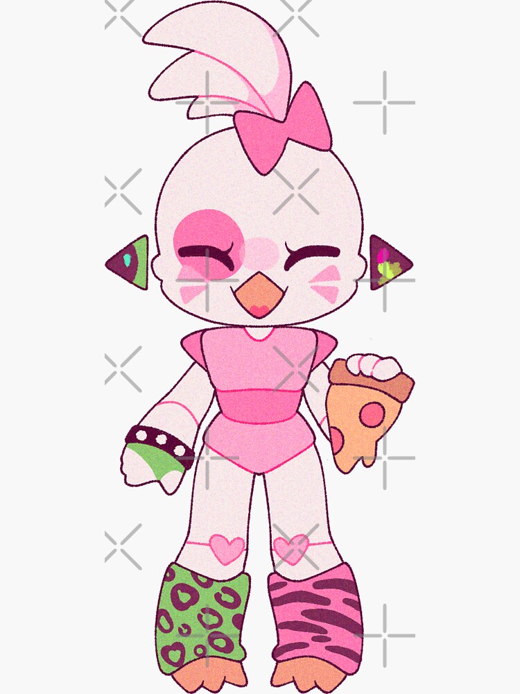 "Glamrock Chica!" Sticker for Sale by forkdotjpg | Redbubble