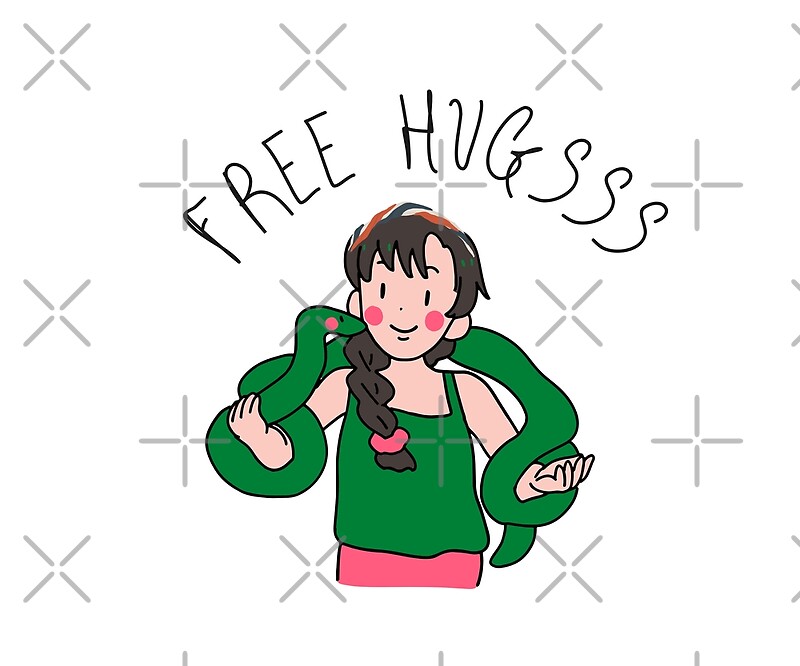 " Free Hugsss , snake hugsss , funny snake saying , cartoon snake" by ...
