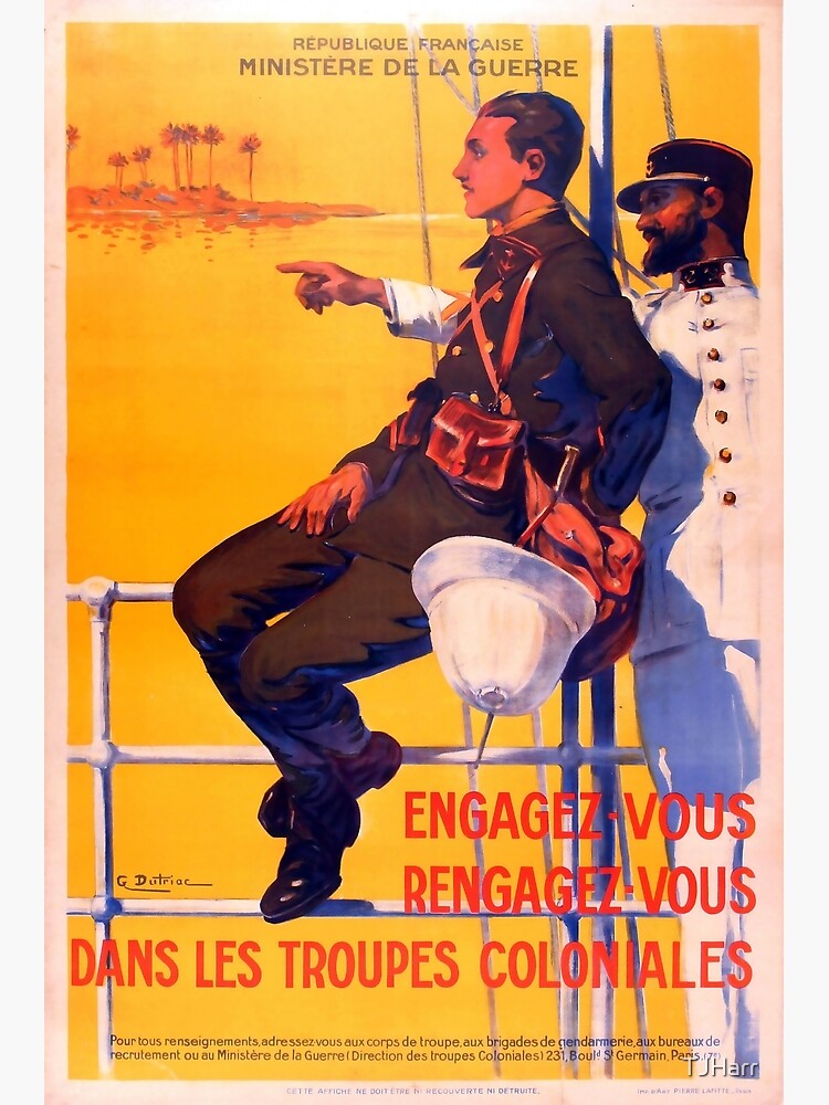 "Old French Military Recruitment Poster (Troupes Coloniales 2)" Poster ...