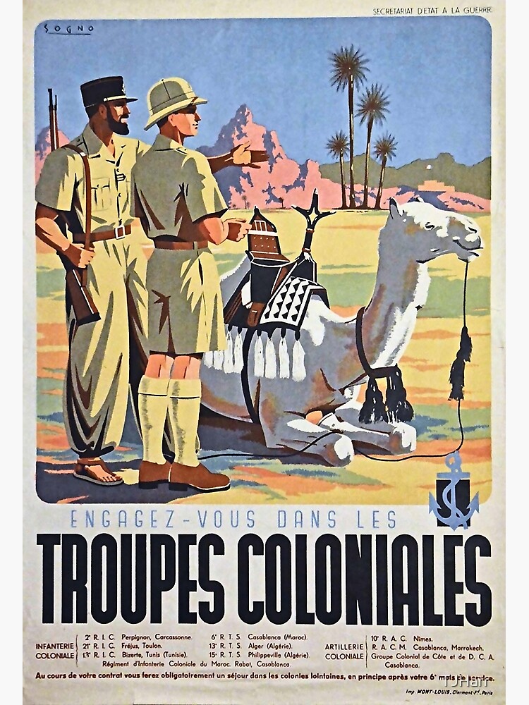 Old French Military Recruitment Poster (Troupes Coloniales 3) Premium ...