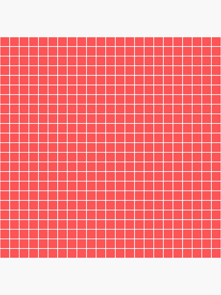 "Radical Red Grid | Beautiful Interior Design" Sticker by infinitehue-3 ...