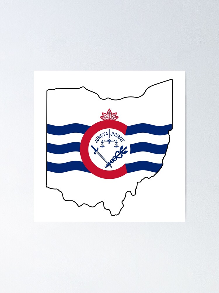 "Cincinnati Ohio Flag Sticker" Poster by StateSymbols | Redbubble