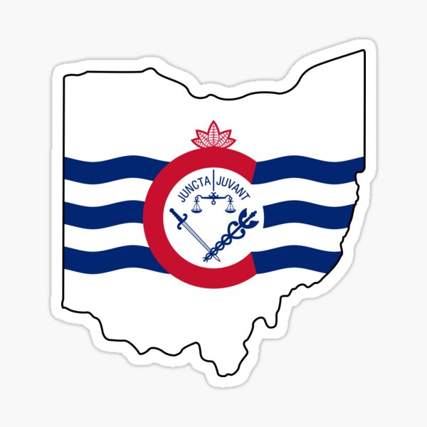 "Cincinnati Ohio Flag Sticker" Sticker for Sale by State Symbols ...