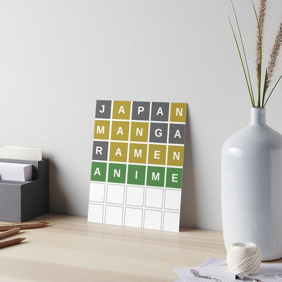 "WORDLE Game Anime" Art Board Print by AnnieLeeee | Redbubble