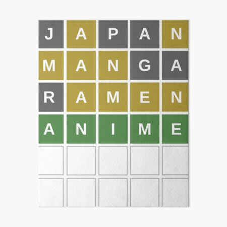 "WORDLE Game Anime" Art Board Print by AnnieLeeee | Redbubble
