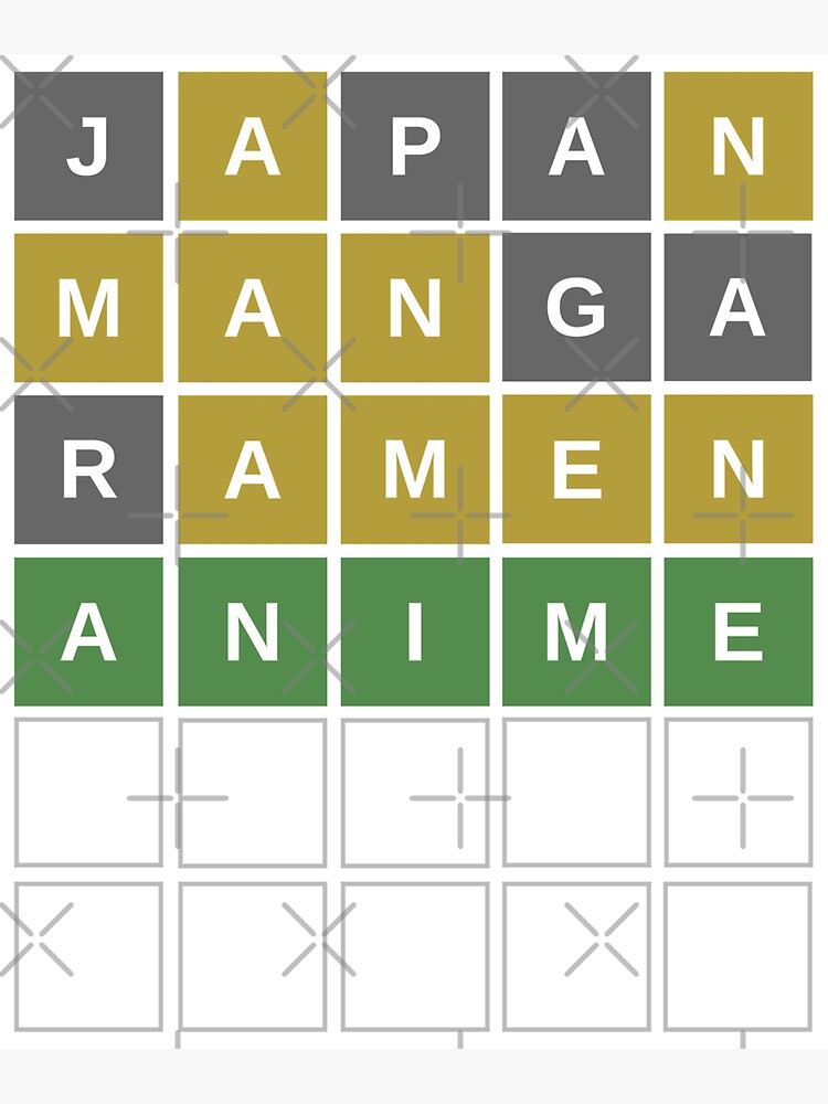 "WORDLE Game Anime" Sticker by AnnieLeeee | Redbubble