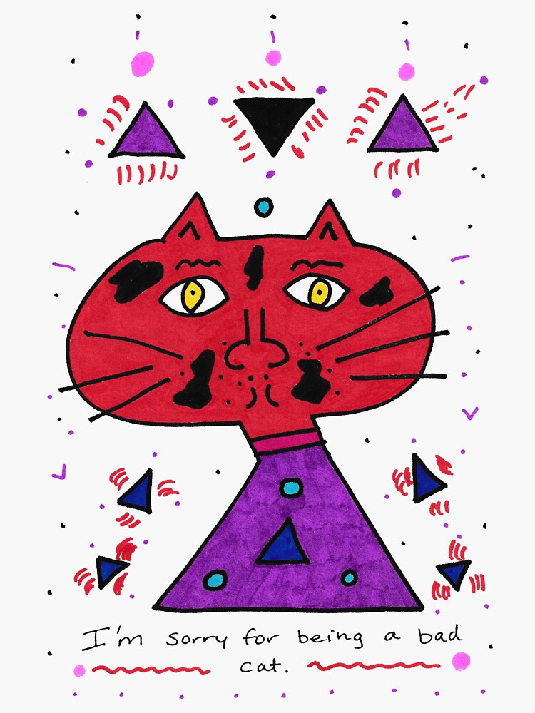 "Sorry Cat" Sticker for Sale by amandablisknost | Redbubble