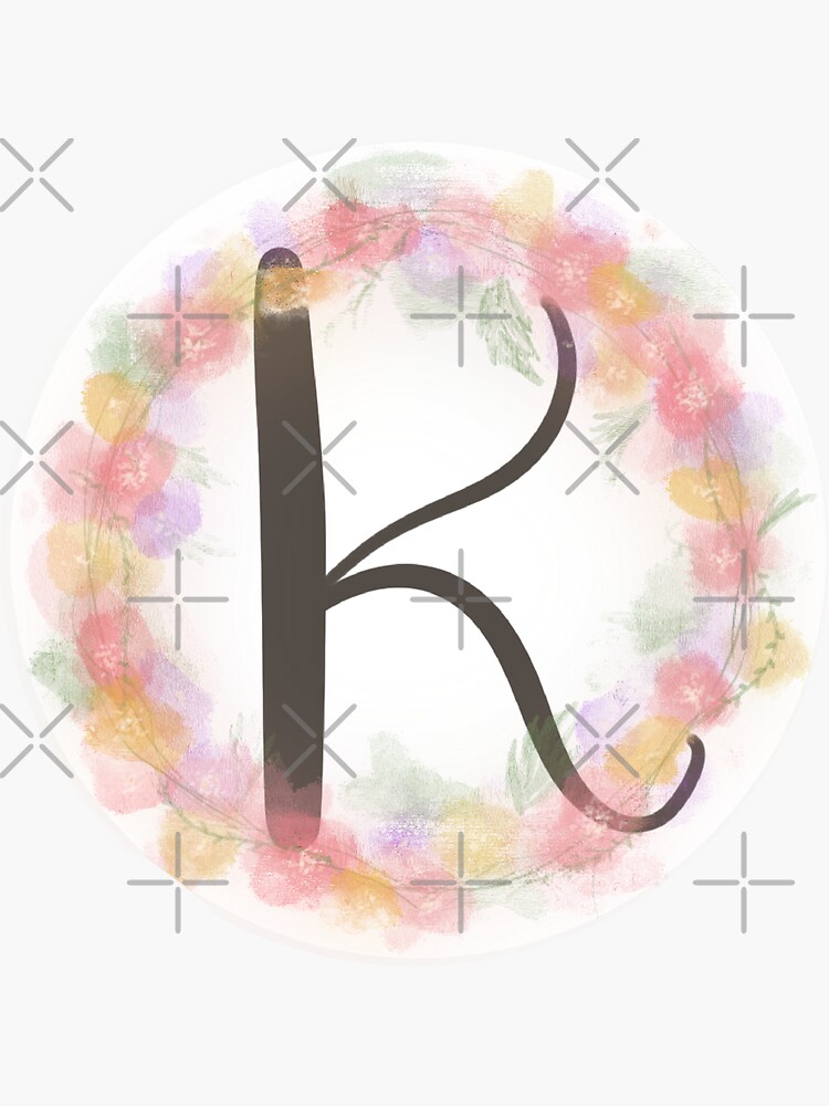 "Floral K Monogram" Sticker for Sale by PixieDustedShop | Redbubble