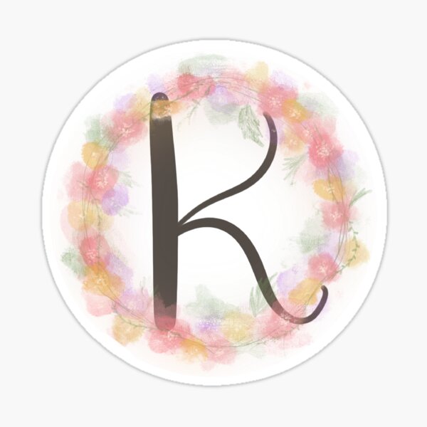 "Floral K Monogram" Sticker for Sale by PixieDustedShop | Redbubble