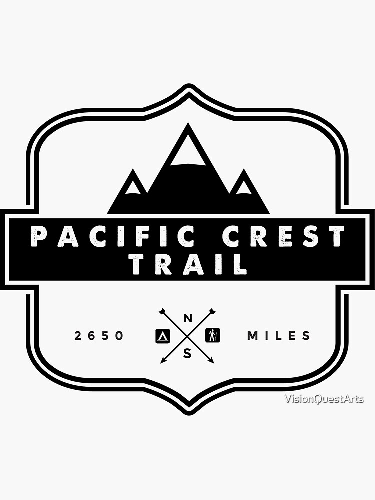 "Pacific Crest Trail - PCT Mountain Hiking Backcountry Camping" Sticker ...