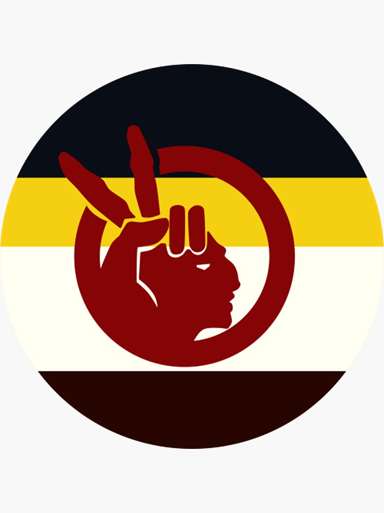 "Native American Movement Flag Round Retro" Sticker by BananaAnnadi ...