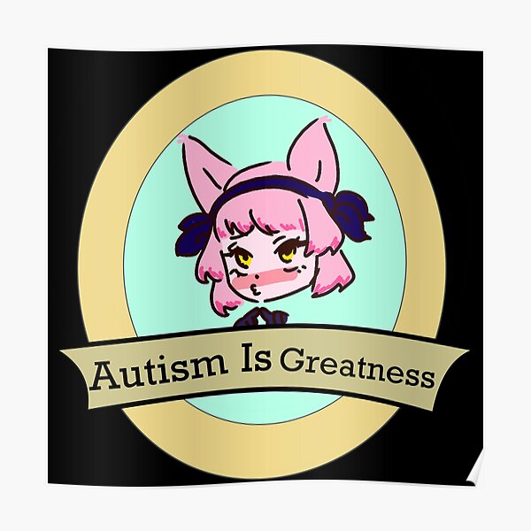 "Autism Is Greatness Pink Fox Girl" Poster for Sale by Nyamelon | Redbubble