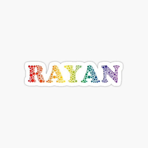 "Rayan name - fun Rainbow Bubbles LGBT pride design " Sticker for Sale ...