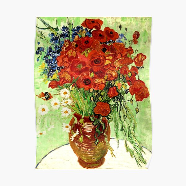 "Vase with Daisies and Poppies by Van Gogh" Poster for Sale by ...