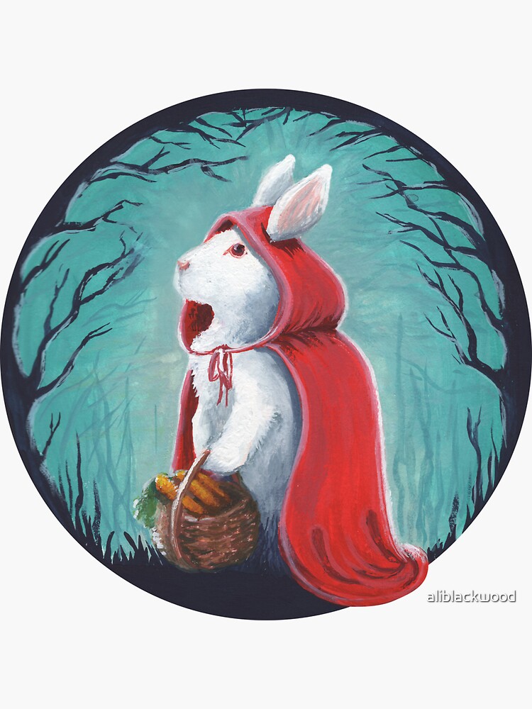"Little Red Riding Bun" Sticker by aliblackwood | Redbubble