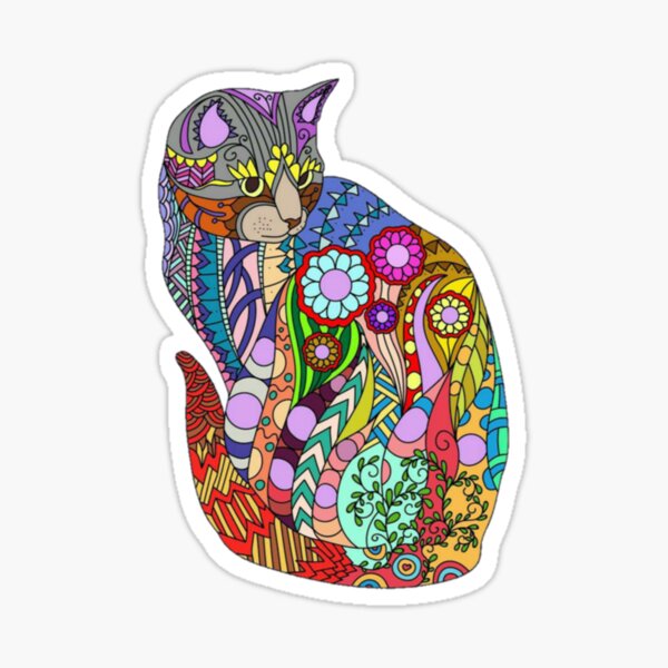 "Cat In Lotus Tattoo" Sticker for Sale by Scott-US | Redbubble
