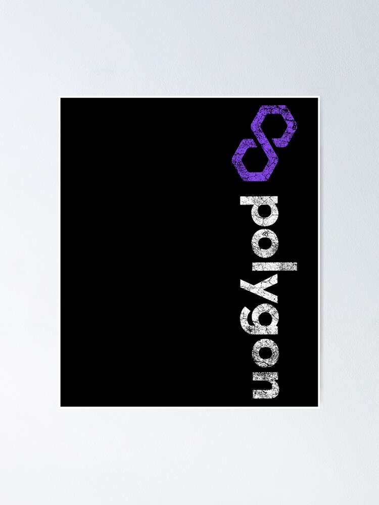 "Vintage Polygon MATIC Crypto Vertical Logo" Poster for Sale by odyssus ...
