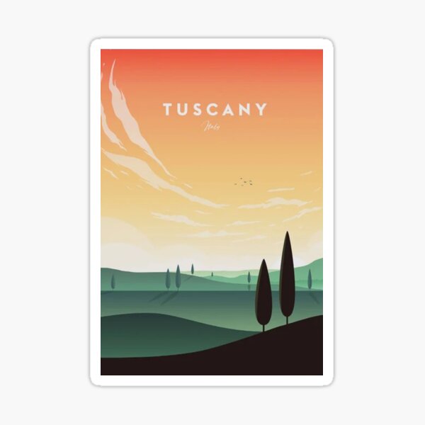 "Tuscany traditional travel" Sticker by woodlandstev | Redbubble