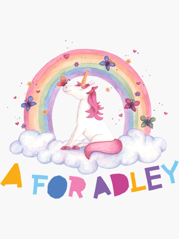 "a for adley" Sticker for Sale by CandyBowsuk | Redbubble