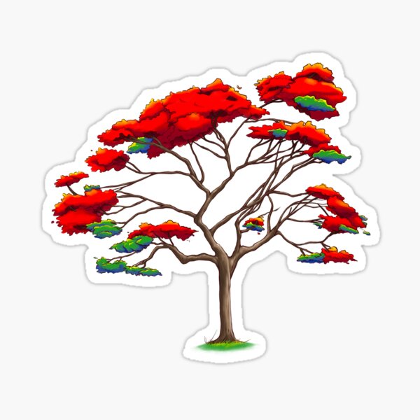 "El Flamboyán" Sticker for Sale by LilyTreeArt | Redbubble
