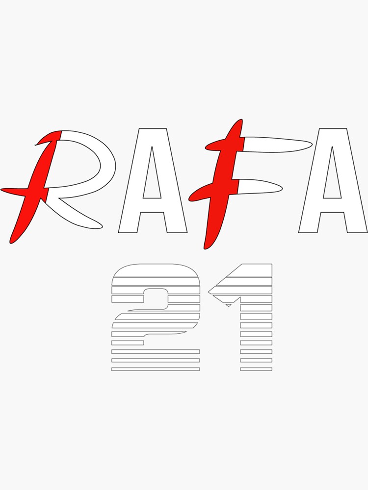"RAFA 21 funny rafael nadal " Sticker by HomeCosyD | Redbubble