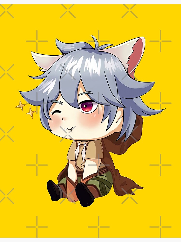 "Razor Genshin Impact Sticker Cute Chibi Game Character" Art Print for ...