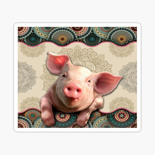 "Pig Vintage Mandala" Sticker by MatildaWatson | Redbubble