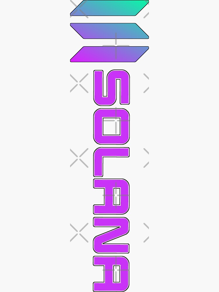 " Solana SOL Crypto Magenta Vertical Logo" Sticker by odyssus | Redbubble