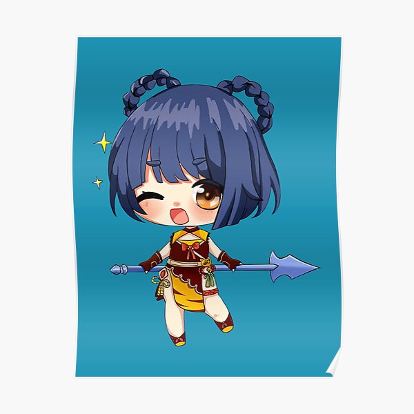 "Xiangling Genshin Impact Sticker Netter Chibi-Spielcharakter" Poster ...
