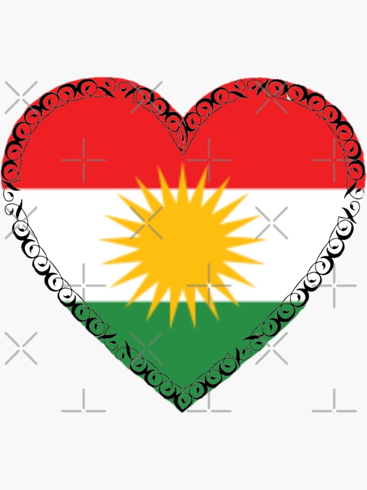 "KURDISTAN Flag in the shape of a heart" Sticker for Sale by ...