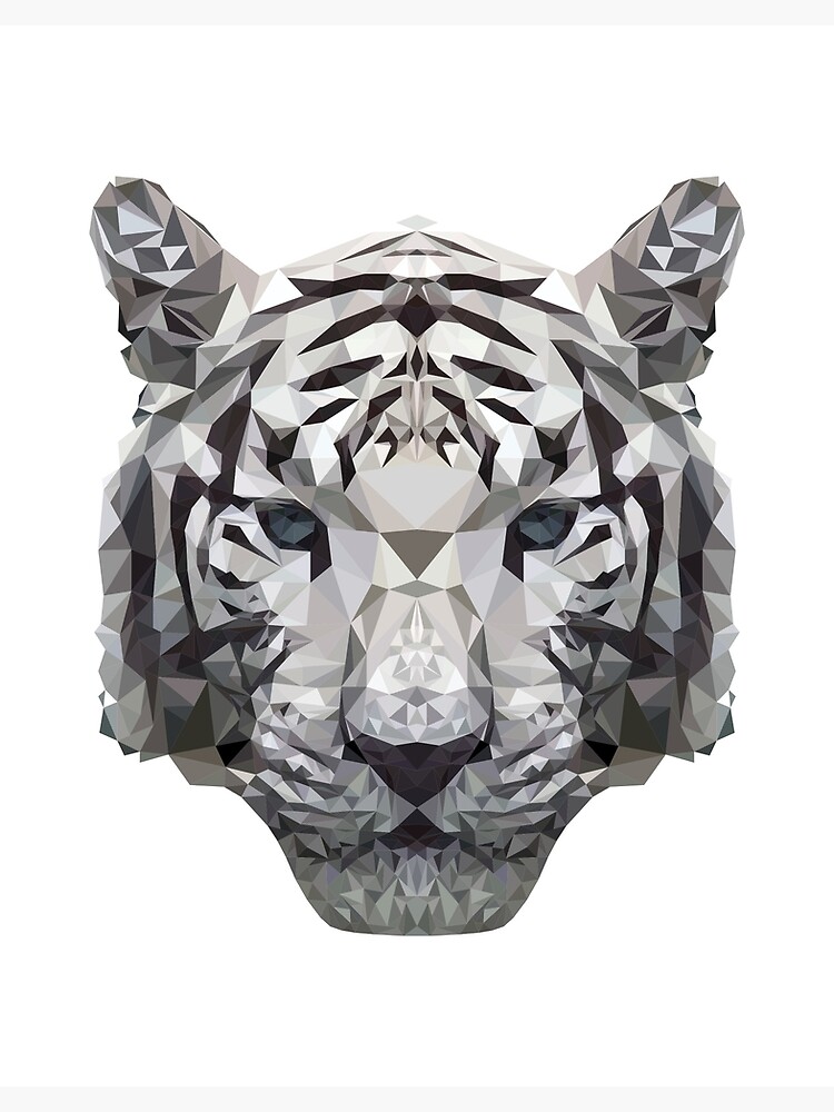 "Geometric White Tiger" Art Print for Sale by hwalker17 | Redbubble