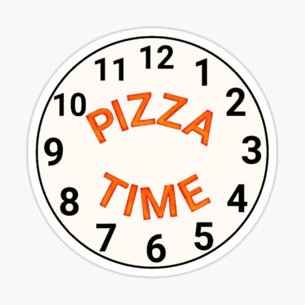 "Pizza Time Clock Design" Sticker by GeekPopDesigns | Redbubble