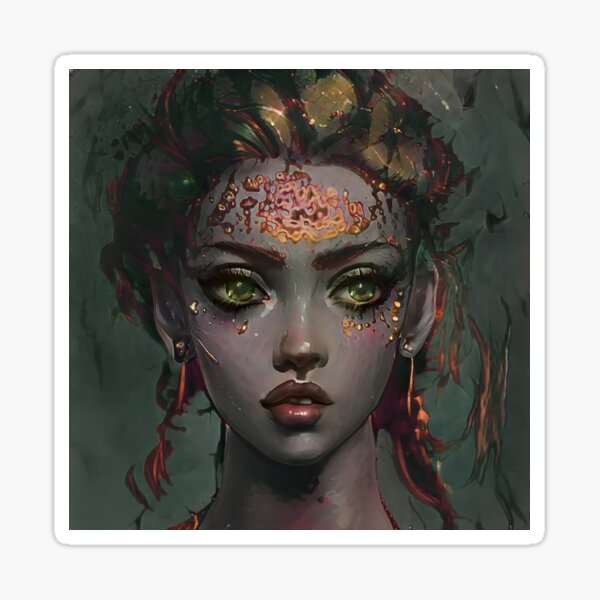 "Ethereal Nature Queen Fairycore Portrait" Sticker for Sale by ...