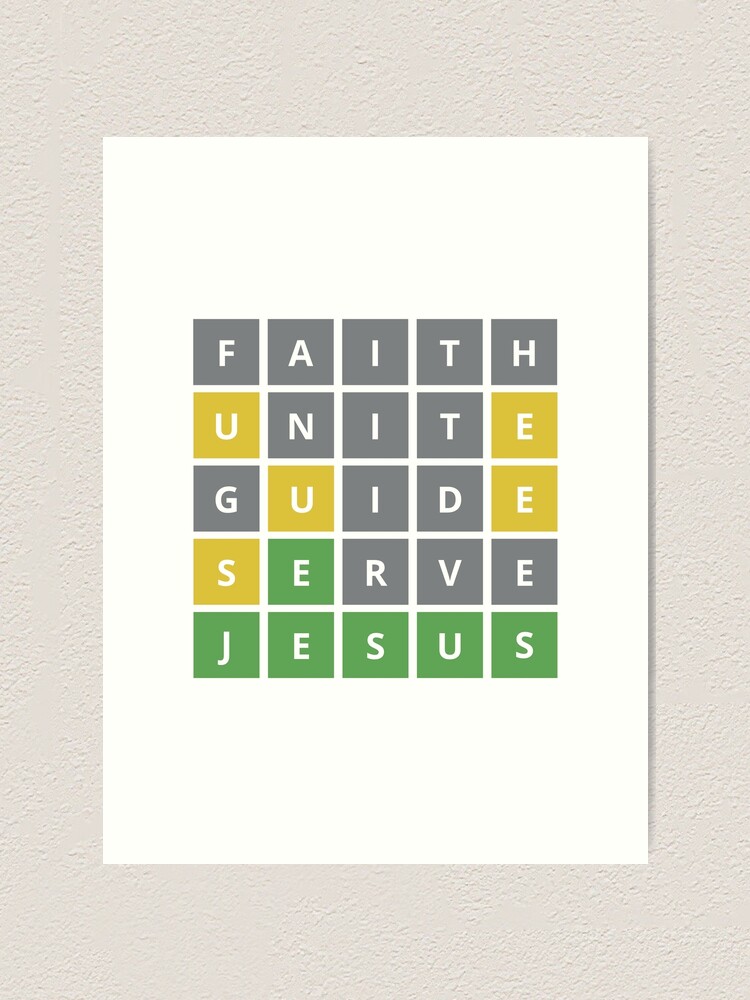 "Jesus Wordle Jesus Unite Guide Serve Faith Wordle Word Puzzle" Art ...