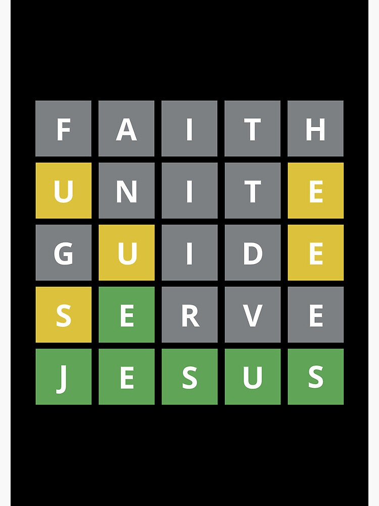 "Jesus Wordle Jesus Unite Guide Serve Faith Wordle Word Puzzle" Spiral ...