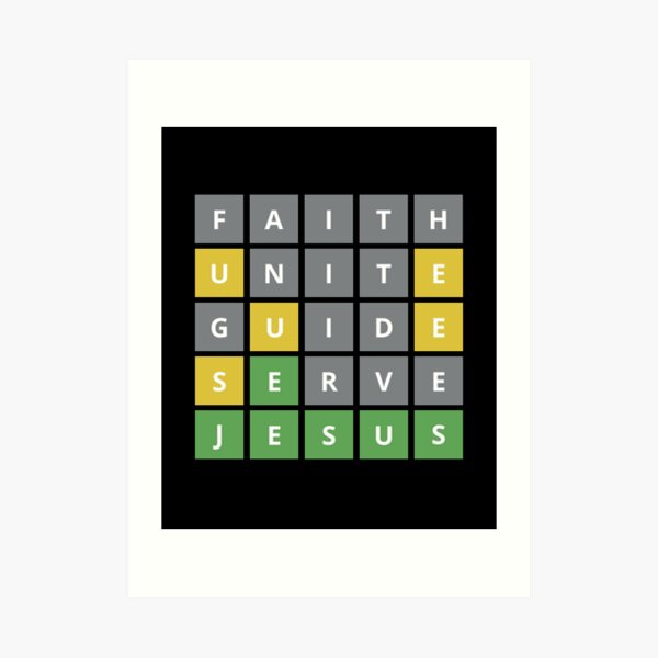 "Jesus Wordle Jesus Unite Guide Serve Faith Wordle Word Puzzle" Art ...