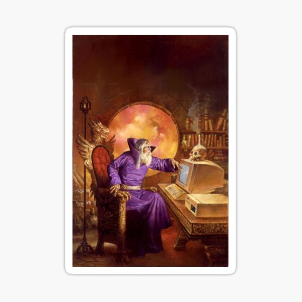 "Tech Wizard" Sticker by jpjmoffett | Redbubble