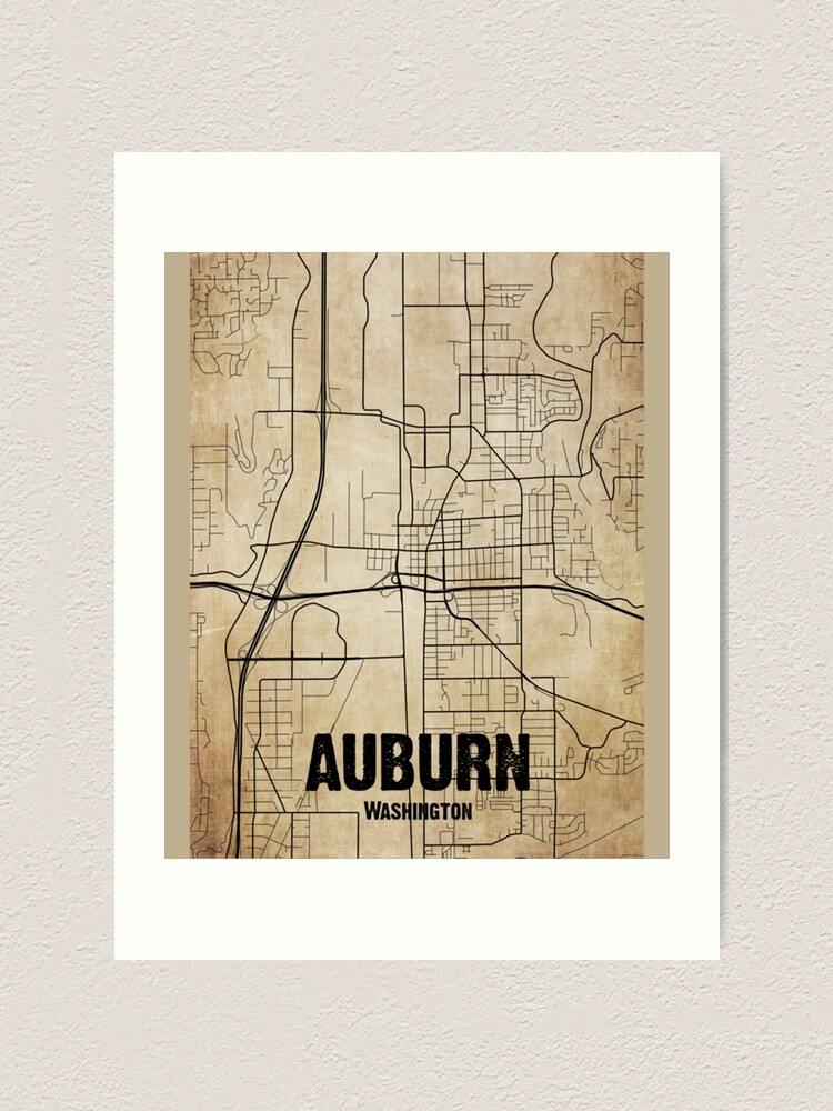 "Vintage Auburn Washington Map Vintage Map Of Auburn Washington Auburn ...